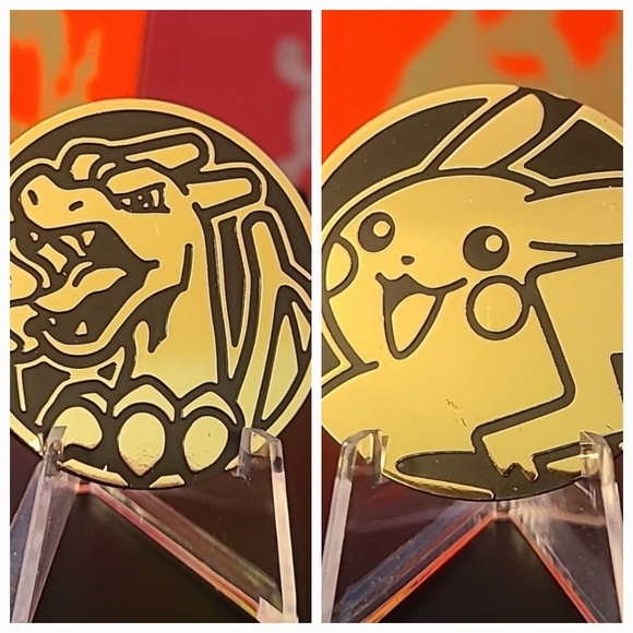 Pokemon | Toys | Pokemon Charizard Pikachu Large Plastic Coins | Poshmark